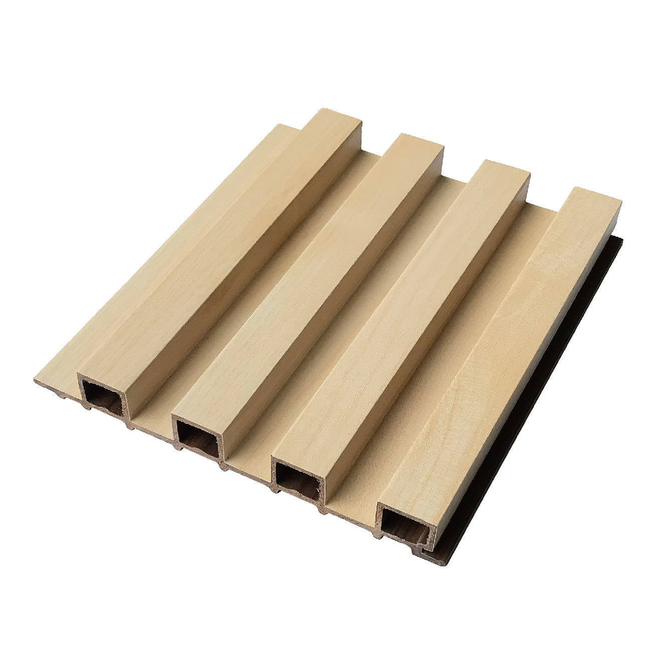 Crack Resistance Grille Cladding Wpc Fluted Wall Panels Wood Grain 177* ...