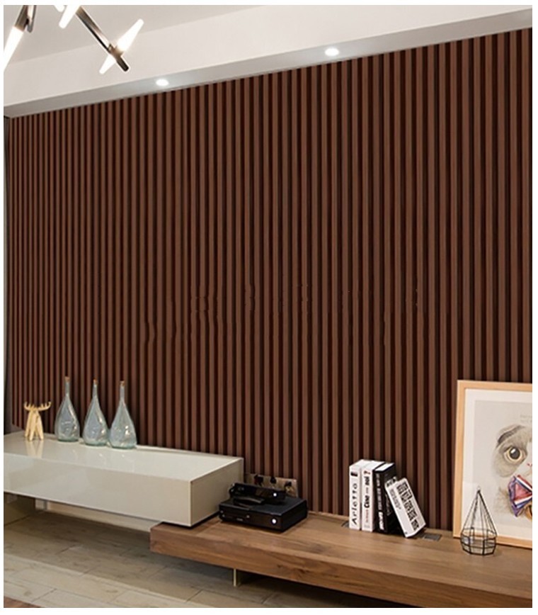 Crack Resistance Grille Cladding Wpc Fluted Wall Panels Wood Grain 177* ...