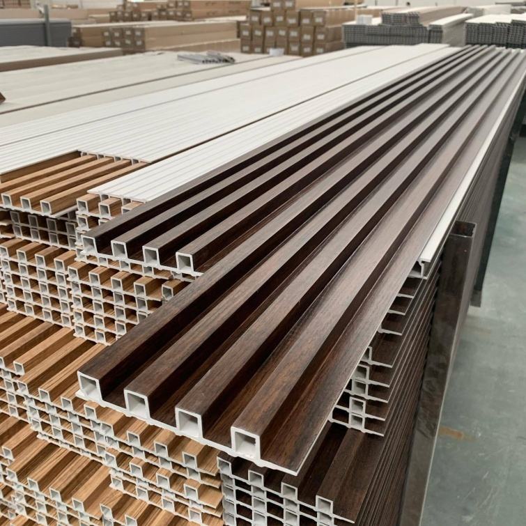 Interior WPC Fluted Wall Panel 3D PVC Wood Alternative Outdoor ...