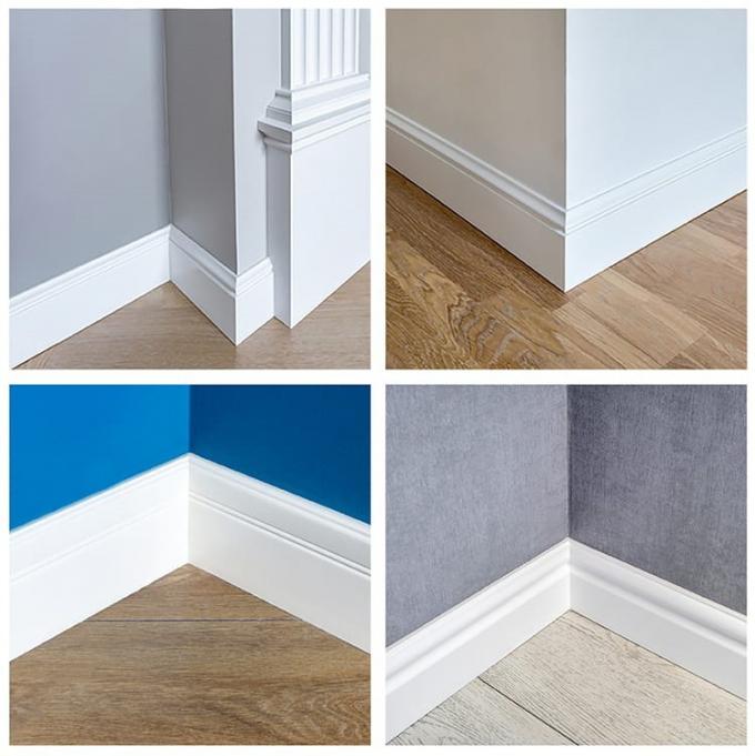 Customized White Primed Wood Boards Wood Wall Baseboard Skirting Molding