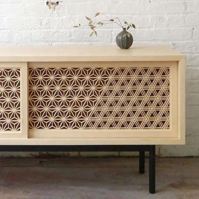 Japanese Hinoki Decorative Wood Kumiko Solid Pine Wood Partition