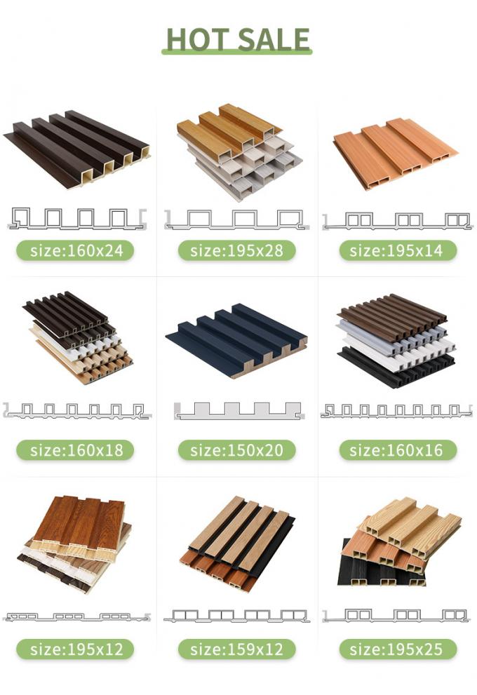 Wall Panel Hollow Interior Wood Plastic Composite Wall Cladding WPC ...